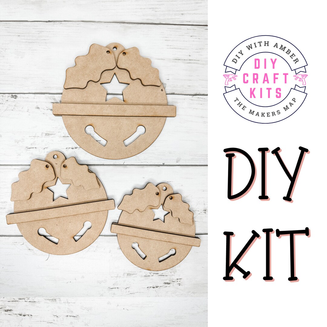 Jingle Bells Crafting DIY Kit Unfinished Wood Craft Blanks Paint ...