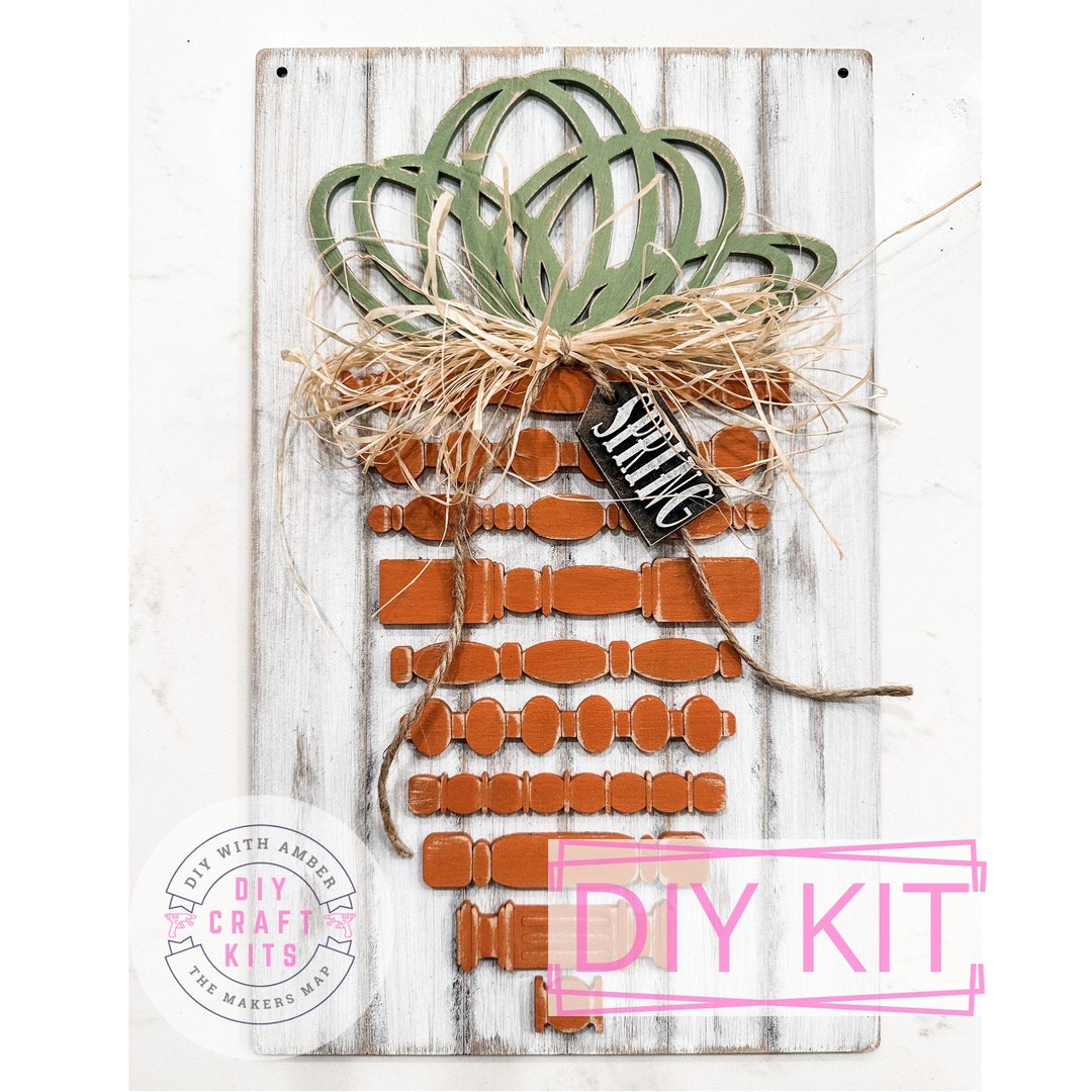 Spindle Carrot Sign DIY Kit | Wooden Blanks | Easter Spring Decor - Etsy