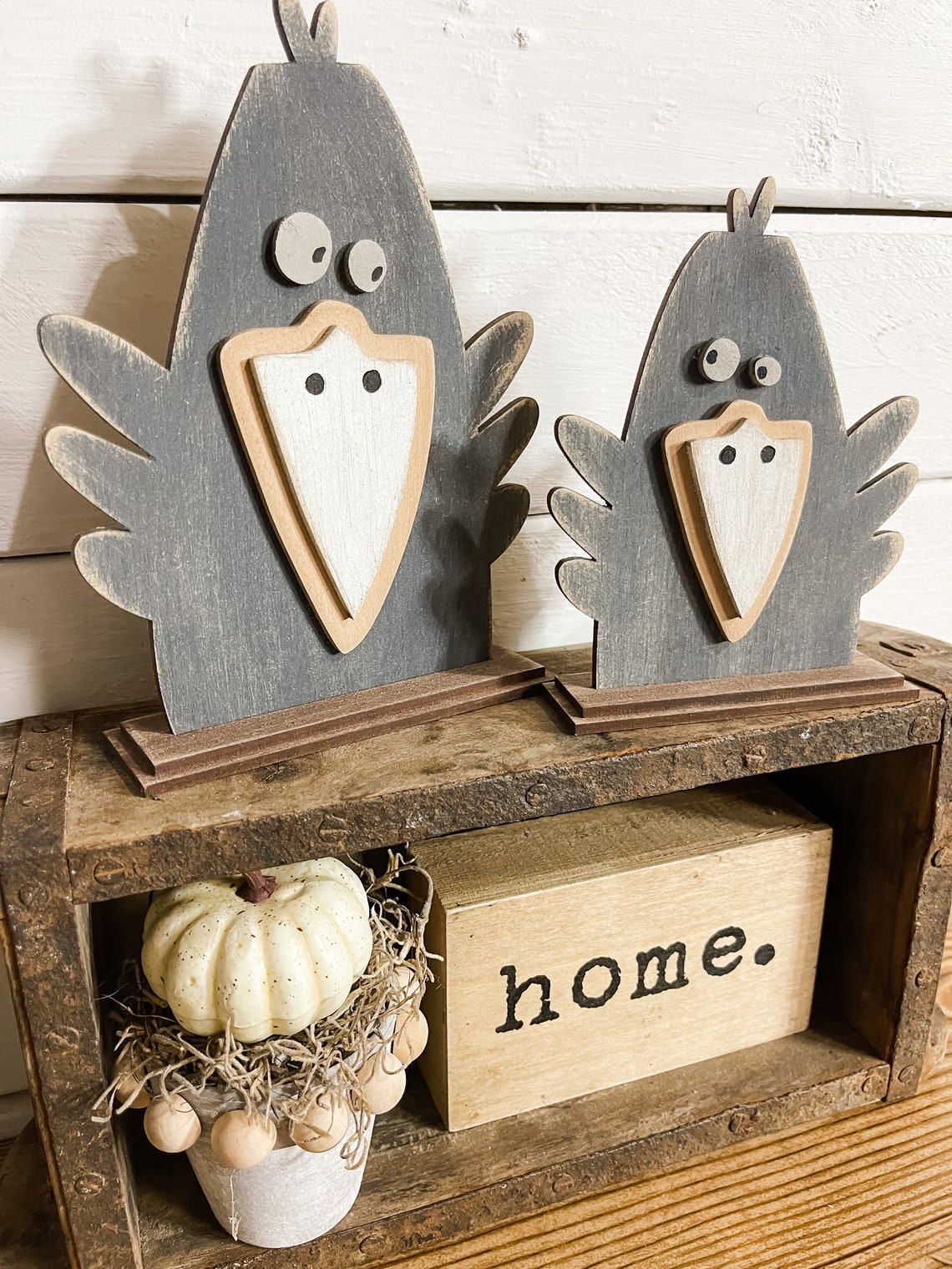 Crows Set of 2 DIY Craft Kit | Wooden Halloween Decor | Spooky Season ...