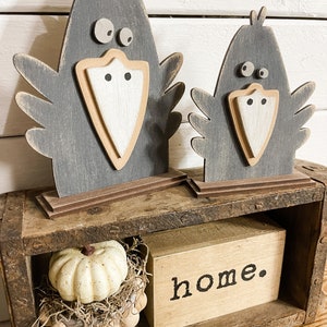 Crows Set of 2 DIY Craft Kit | Wooden Halloween Decor | Spooky Season ...