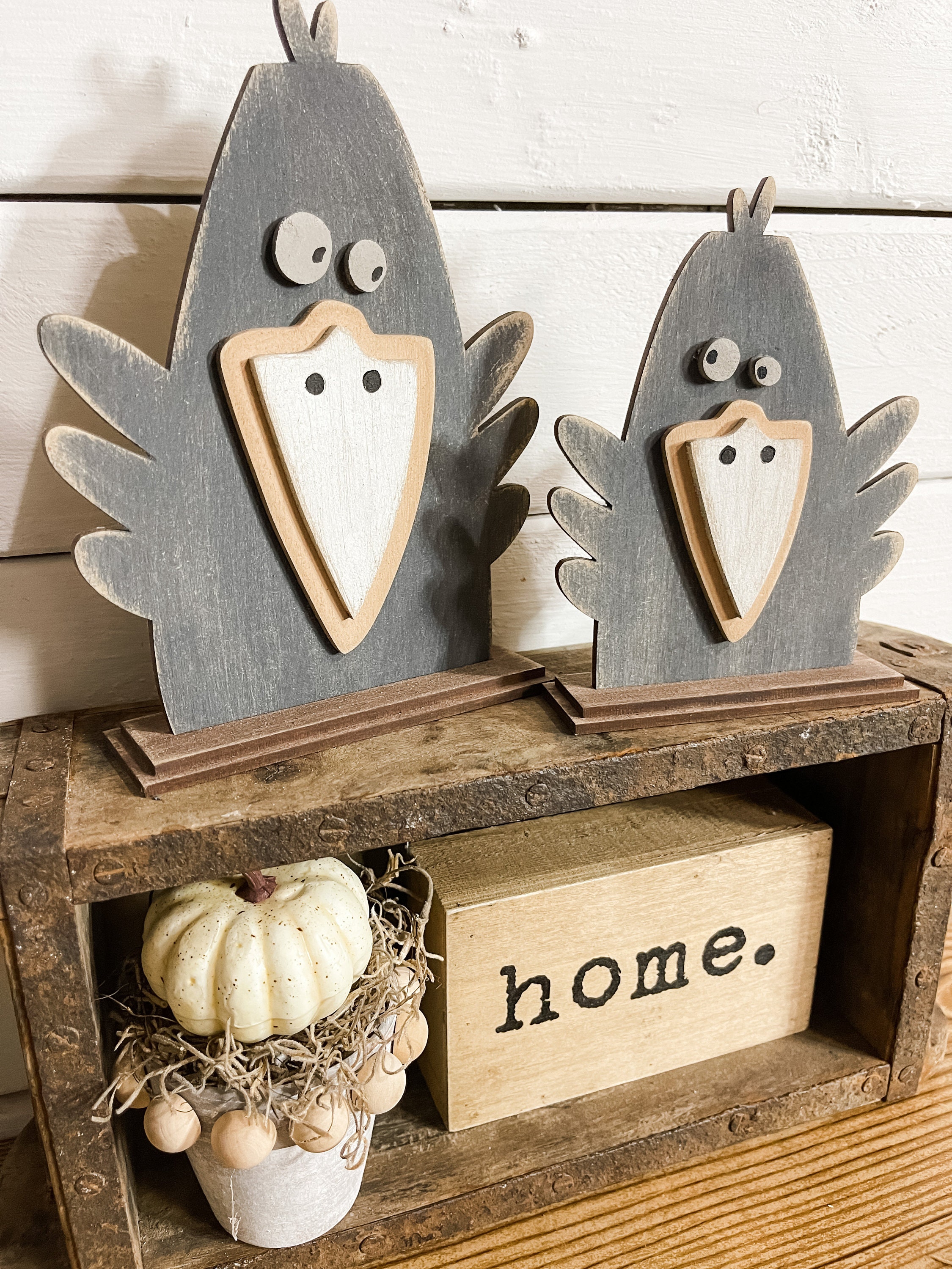Crows Set of 2 DIY Craft Kit | Wooden Halloween Decor | Spooky Season ...