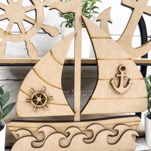 Sailboat Anchor and Captains Wheel DIY Kit | Nautical Decor | Coastal ...