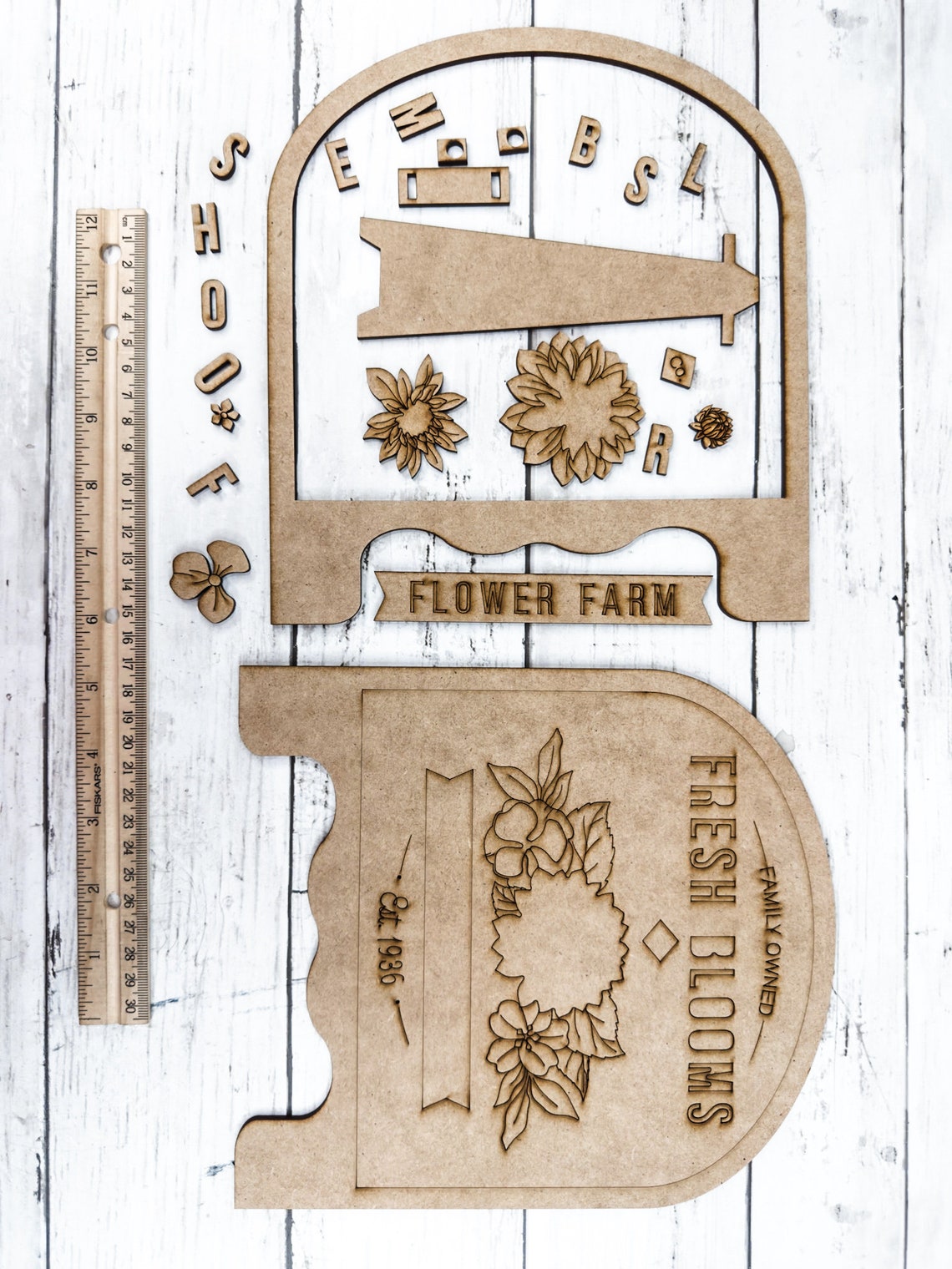 Fresh Blooms Market Easel Sign DIY Kit | Wooden Blanks | Simple Spring ...