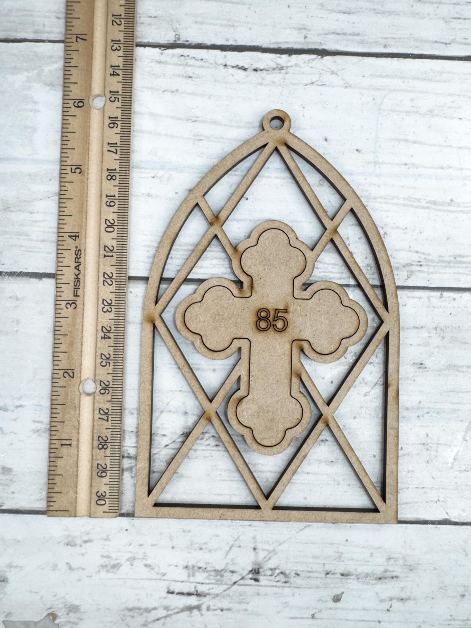 Unfinished Style 85 Arch Cross Laser Cut Wood Outline Frame Blank DIY ...