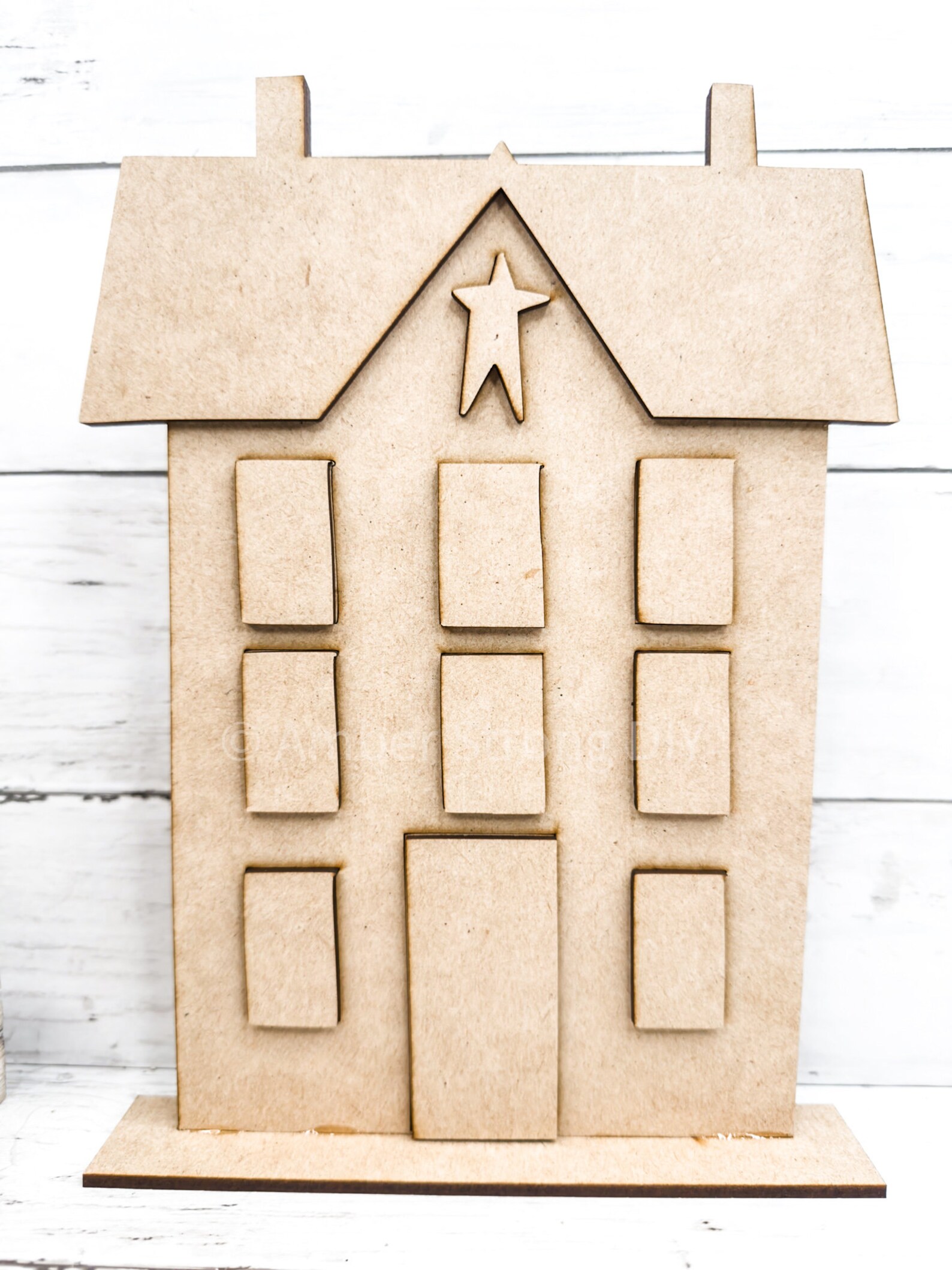 8 Window Saltbox House Shelf Sitter DIY Kit | Primitive House ...