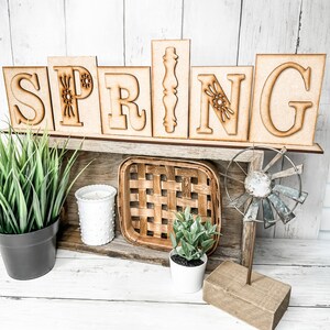 Wide Spring Block Sign Shelf Sitter DIY Craft Kit | Unfinished Blank ...