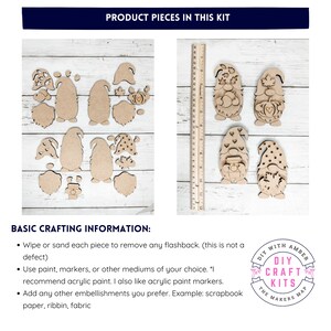 4 Little Fall Gnomes DIY Kit | Unfinished Wood Blank | Halloween Gnome ...