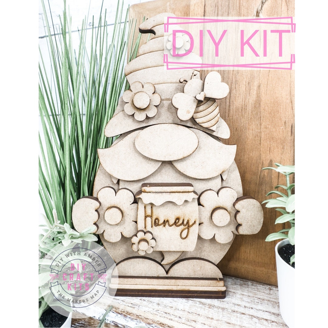 Standing Spring Gnome With Honey Pot and Bumblebees DIY Craft Kit ...