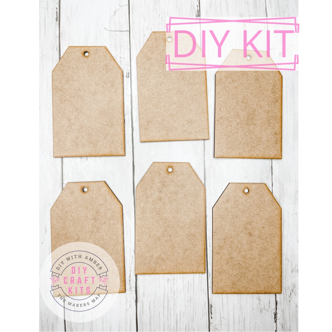 Set of Blank Wooden Tags DIY Kit | Everyday Decorative Craft | Wood ...