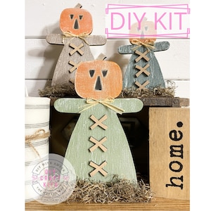 Scarecrows Set of 3 DIY Craft Kit | Thanksgiving Decor | Autumn Fall ...
