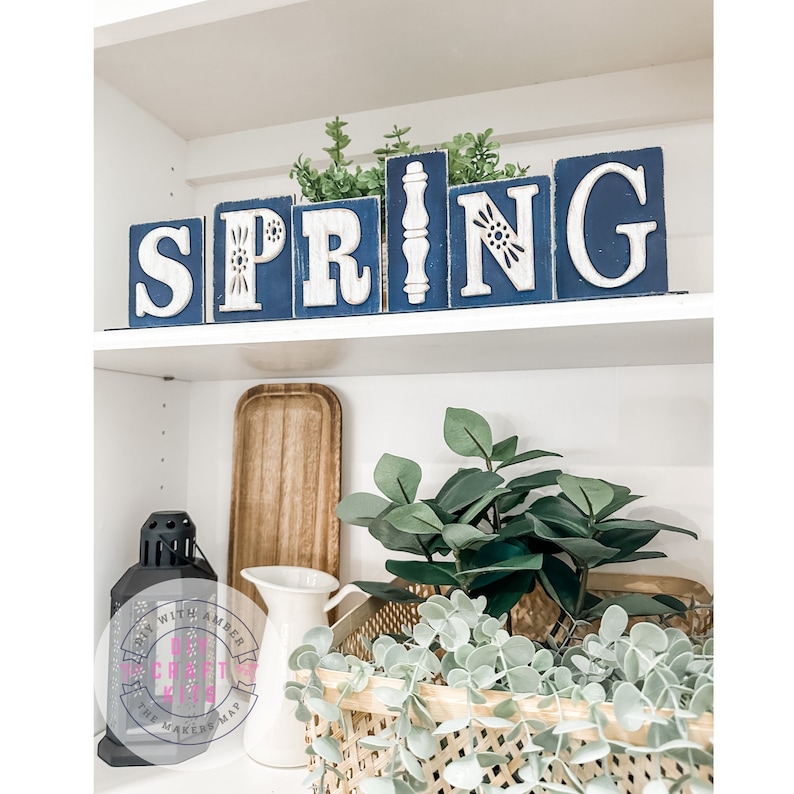 Wide Spring Block Sign Shelf Sitter DIY Craft Kit | Unfinished Blank ...