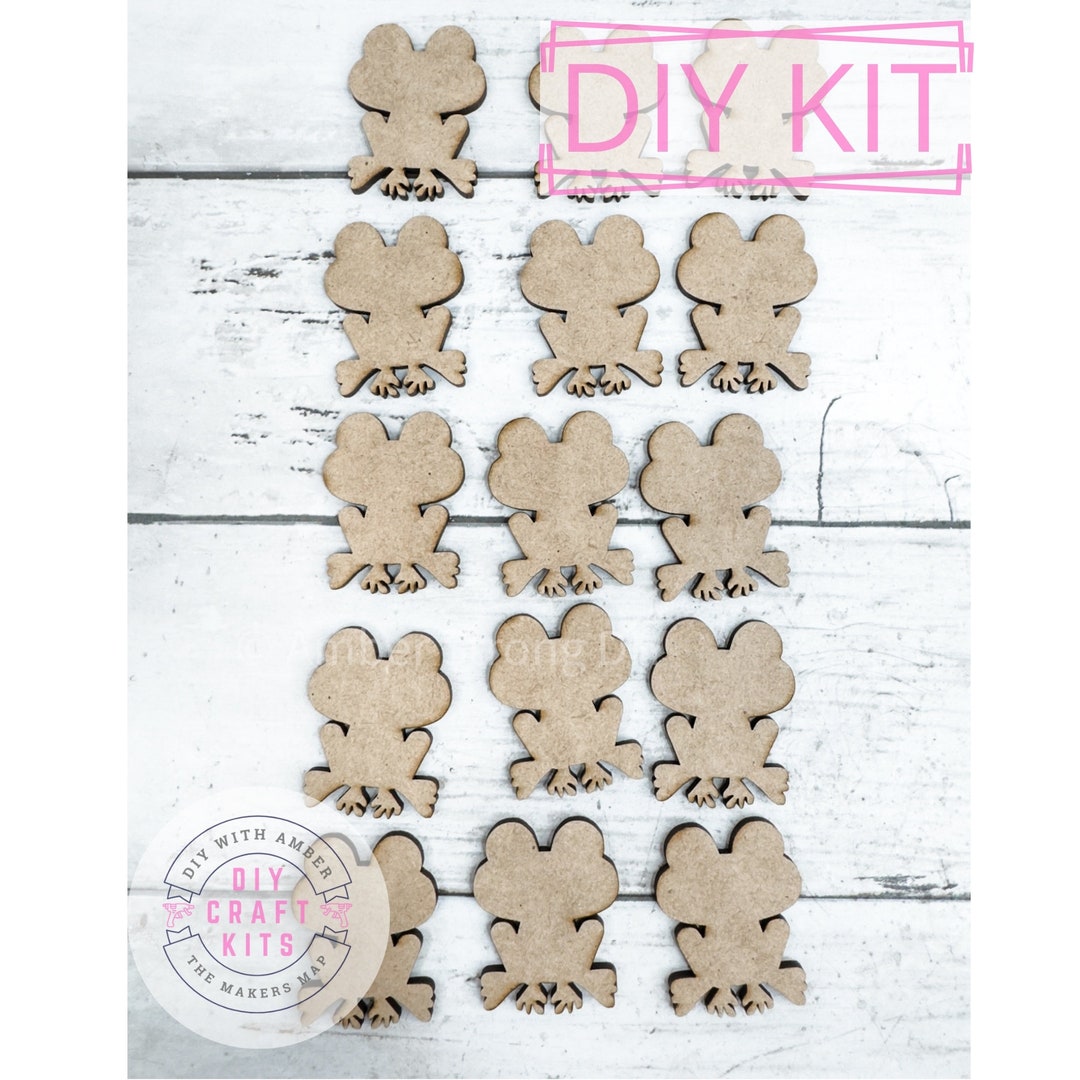 Mini Frog Toad Wood Shapes Set | Wood Cutouts | Frog Decor | Wooden ...