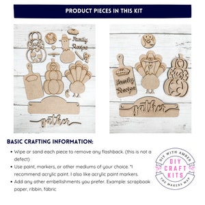 Family Recipe Thanksgiving Insert DIY Craft KIT Interchangeable Box ...