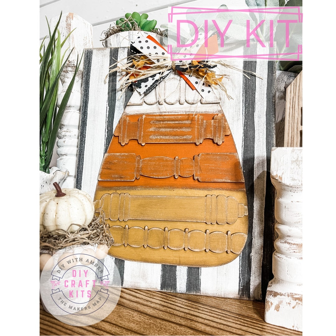 Spindle Candy Corn DIY Craft Kit | Wooden Fall Decor | Autumn Fall ...