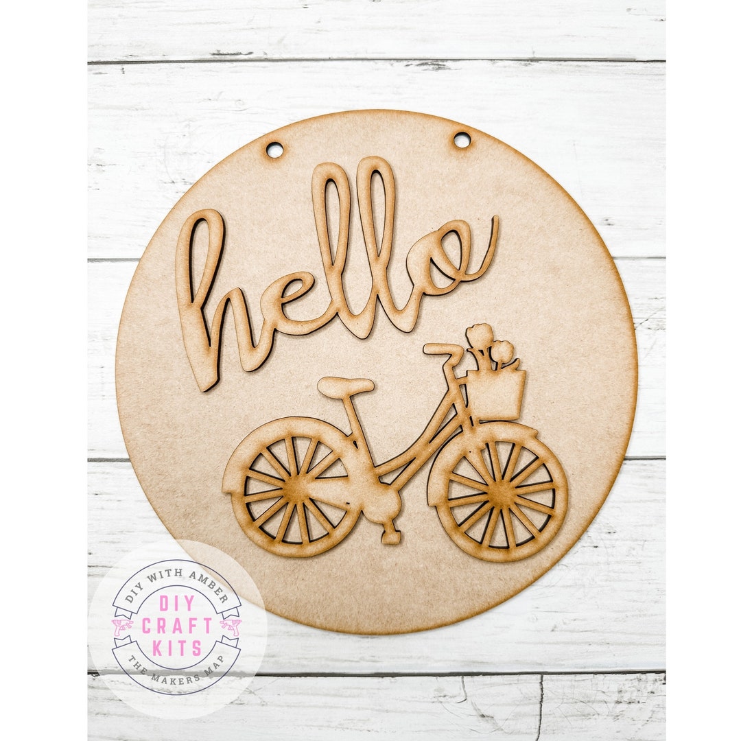 9 in Round Bike Spring Sign DIY Kit | Spring Wreath Attachment | Door ...