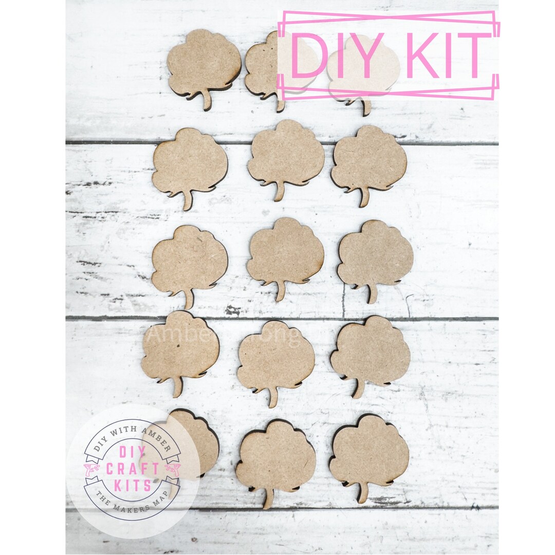 Mini Cotton Boll Wood Shapes Set | Vintage Primitive Decor | Wooden ...