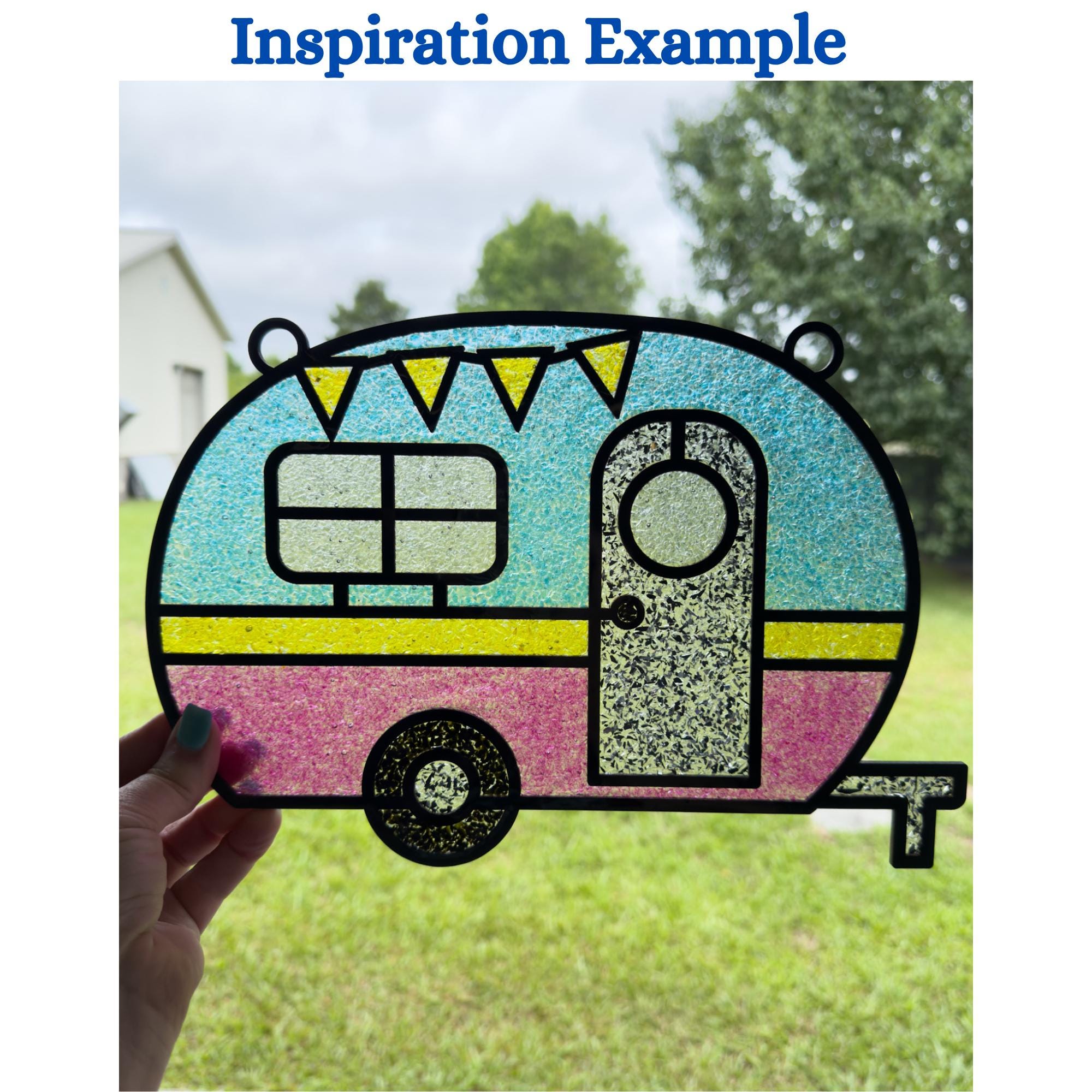 Unfinished Style 191 Camper Laser Cut Wood Outline Frame Blank DIY ...