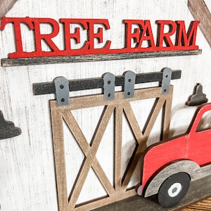 Christmas Tree Farm Barn Scene DIY KIT | Unfinished Wood Craft Blanks ...