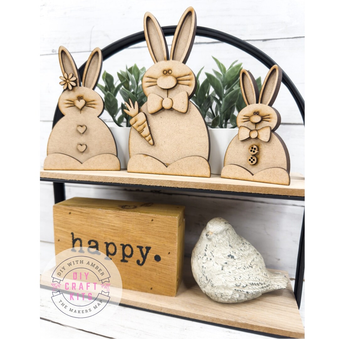 Bunny Friends Sitters DIY Kit | Family Bunny Craft |whimsy Easter ...