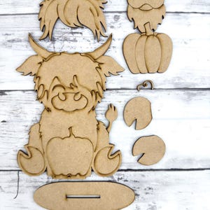 Fall Highland Cow DIY Craft Kit | Cow and Pumpkin Farmhouse Rustic ...
