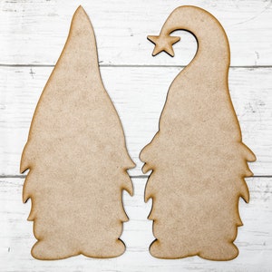 Blank Pair of Gnome Cut Outs DIY Kit Unfinished Wood Craft Blanks Paint ...