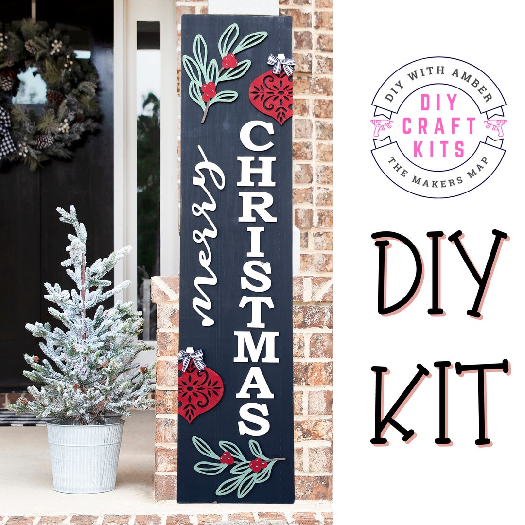 Merry Christmas Porch Leaner Add on Pieces DIY Craft Kit | Unfinished ...