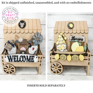 Market Cart Interchangeable Box Base DIY Craft Kit | Rustic Decor ...