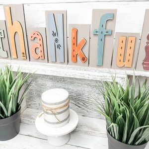 Wide Thankful Word Block Sign DIY Craft Kit | Fall Mantle Decor ...