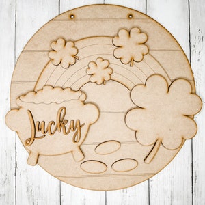 Lucky Rainbow Door Hanger Sign DIY Kit | Wreath Attachment for St ...