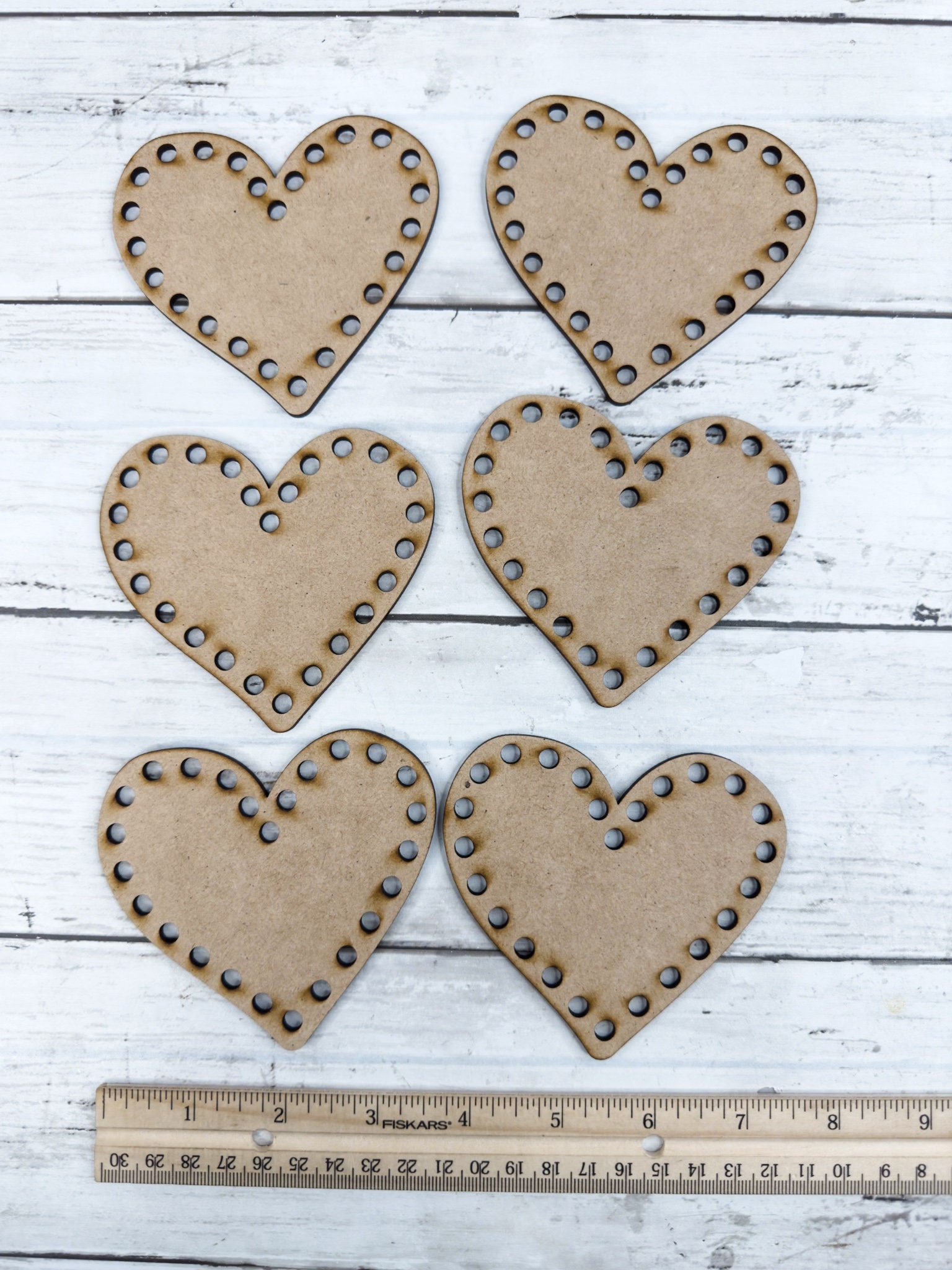 6 Lacing Cross Stitch Hearts Cut Outs DIY Kit | Blank Valentine Hearts ...