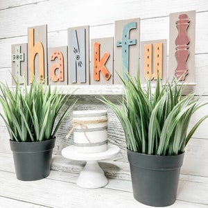 Wide Thankful Word Block Sign DIY Kit | Unfinished Wood Blank Craft ...