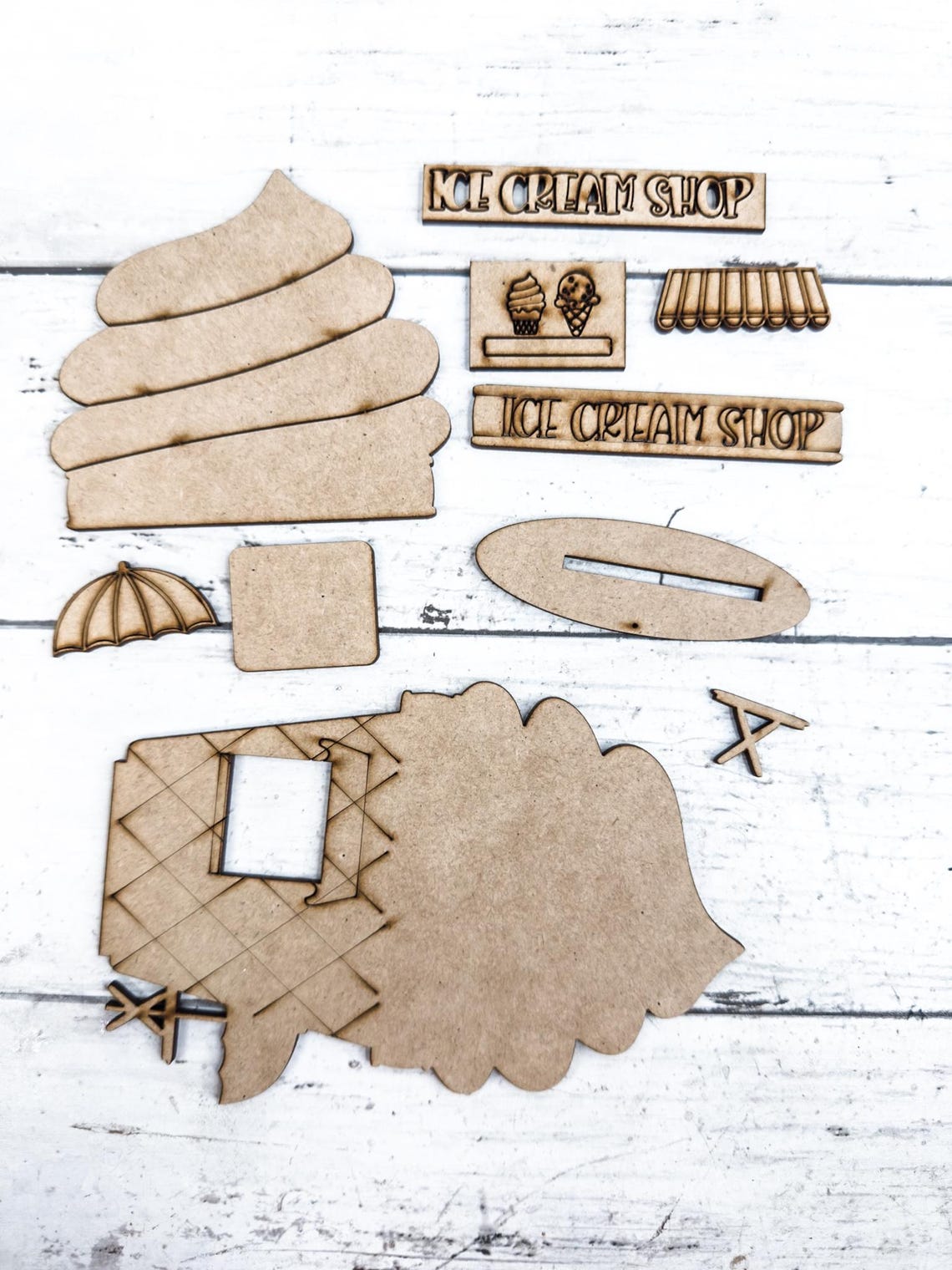 Little Cone Ice Cream Shop Shelf Sitter DIY Kit | Summer Sitter ...