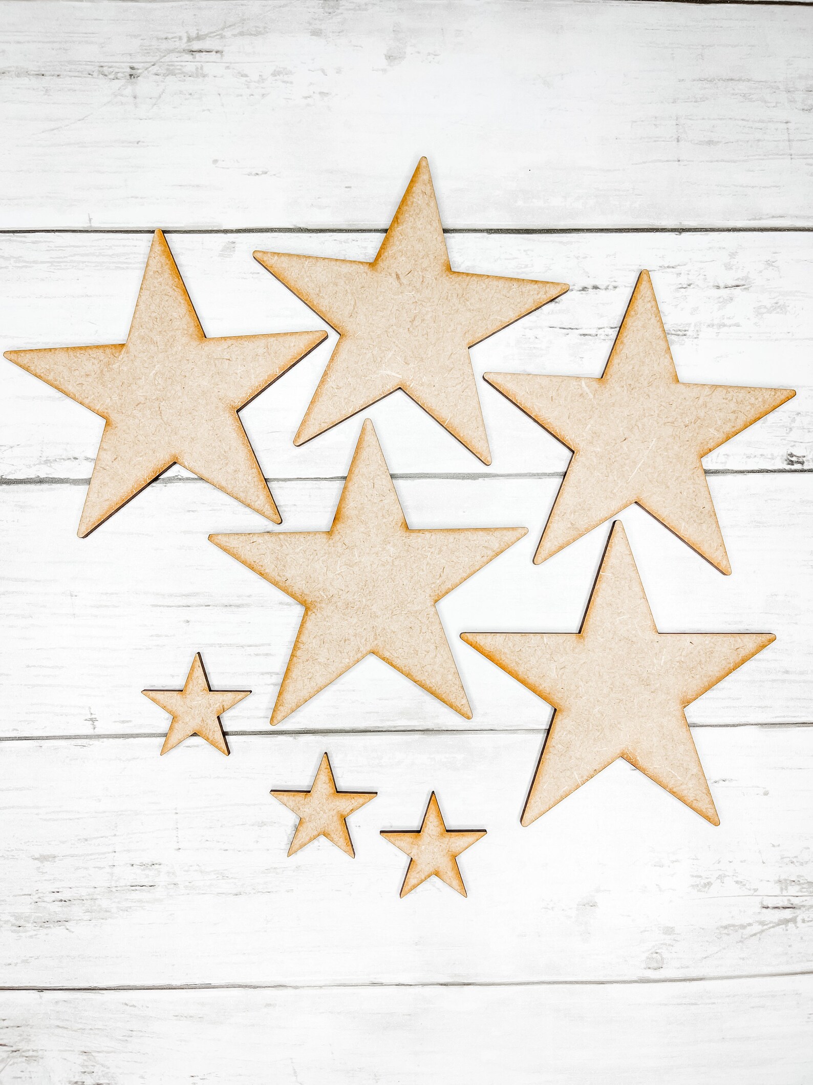 Star Wood Shapes Set DIY Craft Kit | Christmas Summer Patriotic Star ...