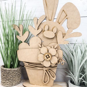 Bunny in Flower Pot DIY Kit | Easter Bunny Decor Craft Kit | Flower Pot ...