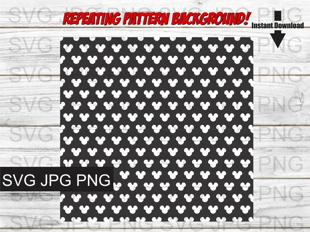 Mouse Ear Pattern Repeating Background Editable SVG and More. Mouse ...