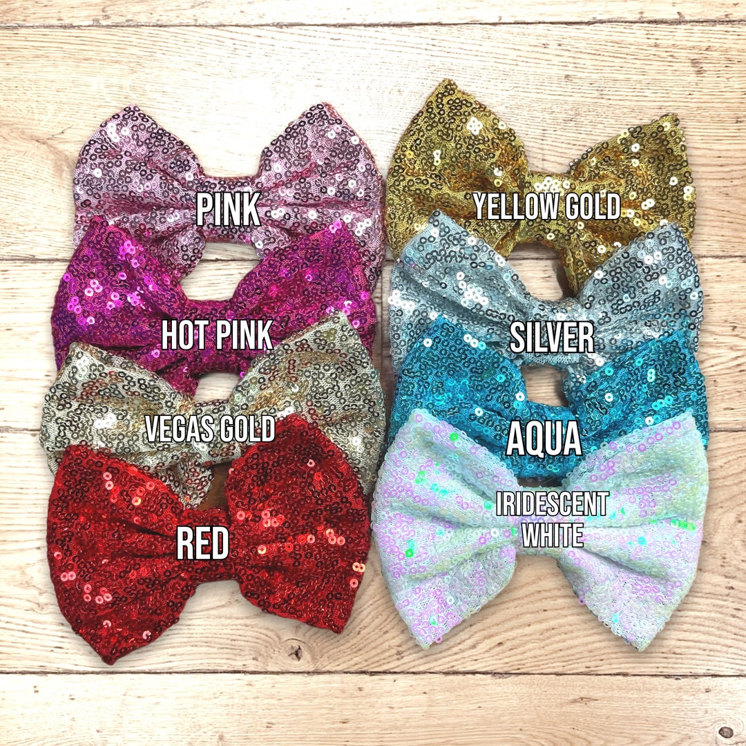 5 Sequin Bows Wholesale Bows, Quality Bow No Clip Only Bow. - Etsy