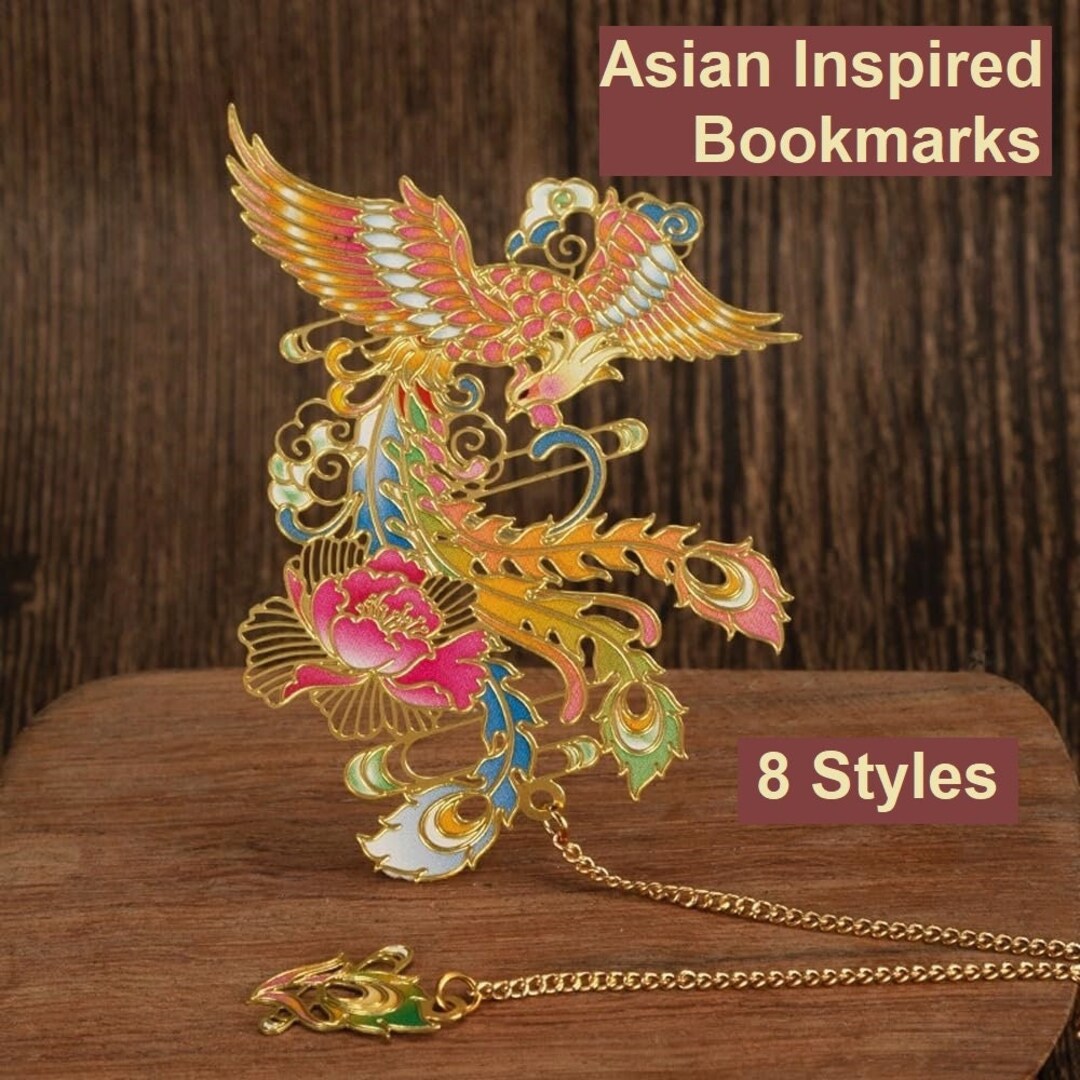 Asian Art Inspired Metal Bookmarks With Filigree and Free Shipping - Etsy