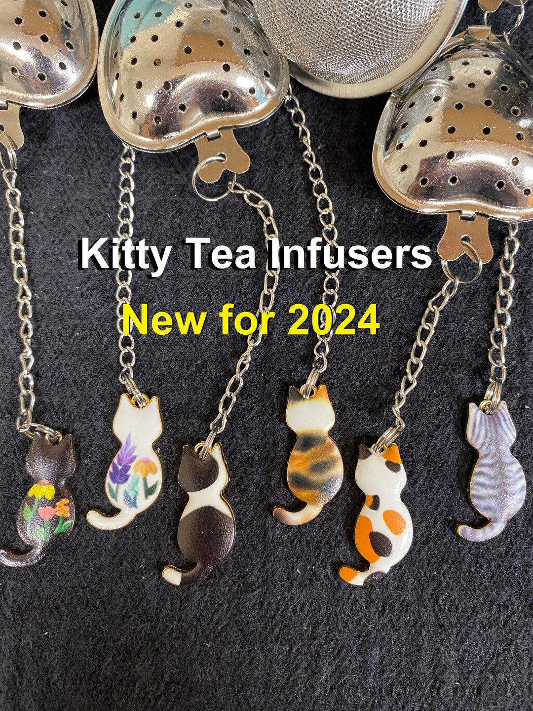 Tea Infuser With kitty Back Enamel Charms in a Lovely Gift Bag - Etsy