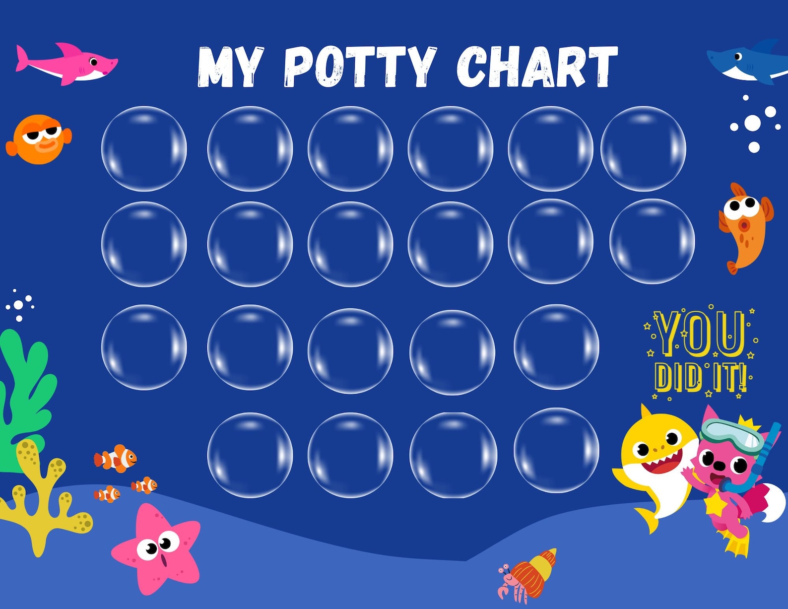 Baby Shark Potty Chart - Etsy UK
