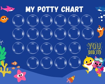 Baby Shark Potty Chart/motivational Potty Chart/toddler Toilet Training ...