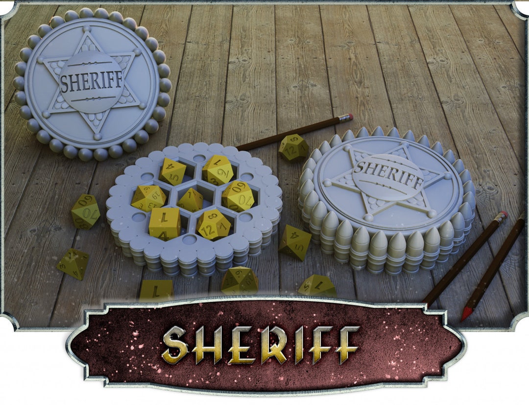 Sheriff Themed Dice Case for Dnd and Tabletop RPG Board Games Die ...