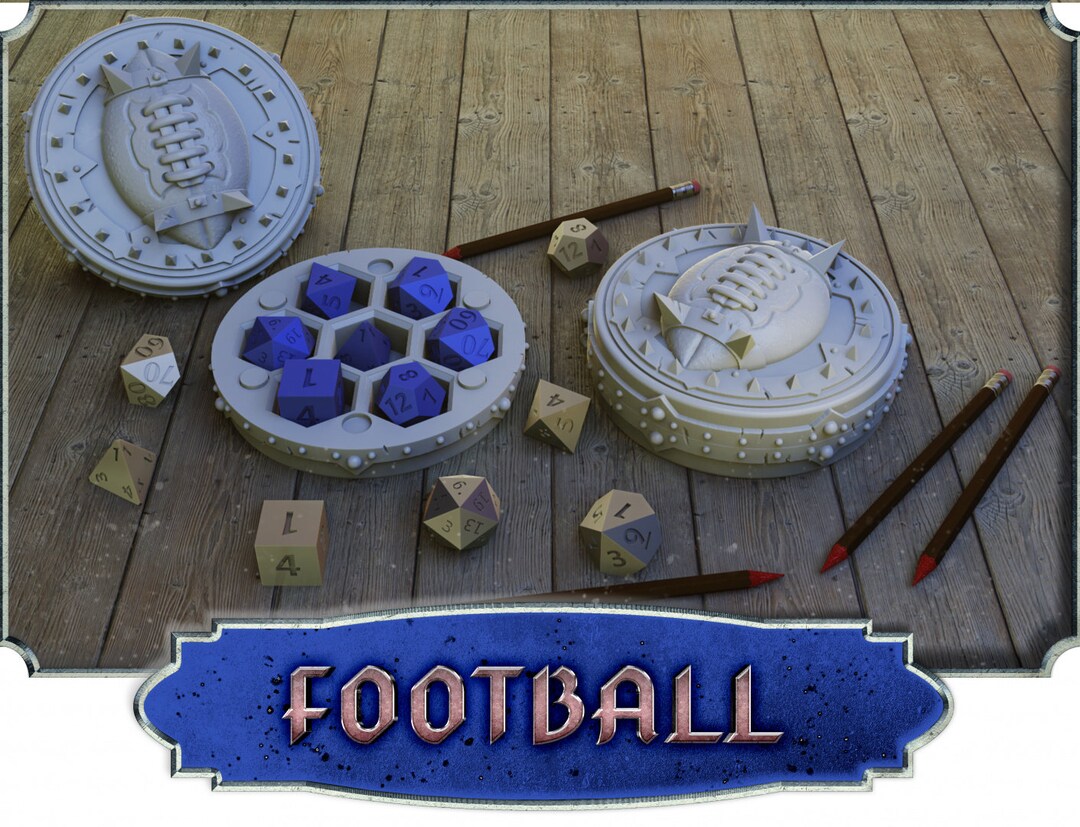 Football Themed Dice Case for Dnd and Tabletop RPG Board Games Die ...