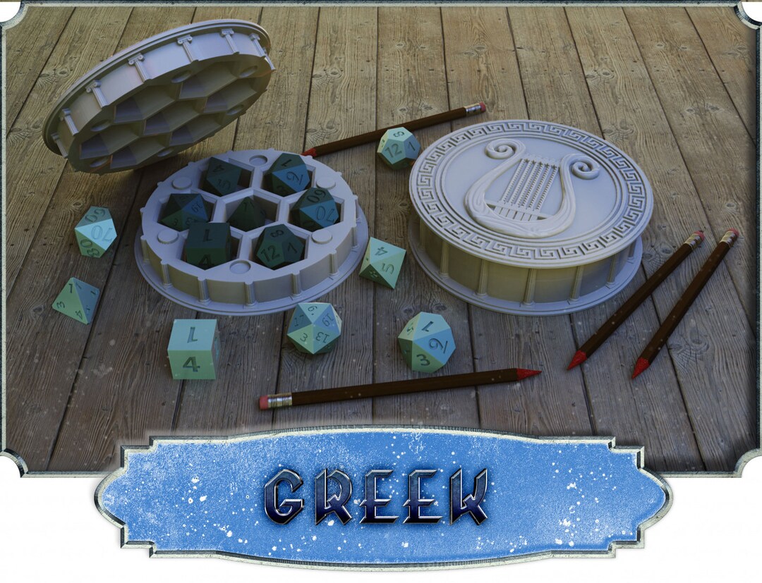 Ancient Greek Themed Dice Case for Dnd and Tabletop RPG Board Games Die ...