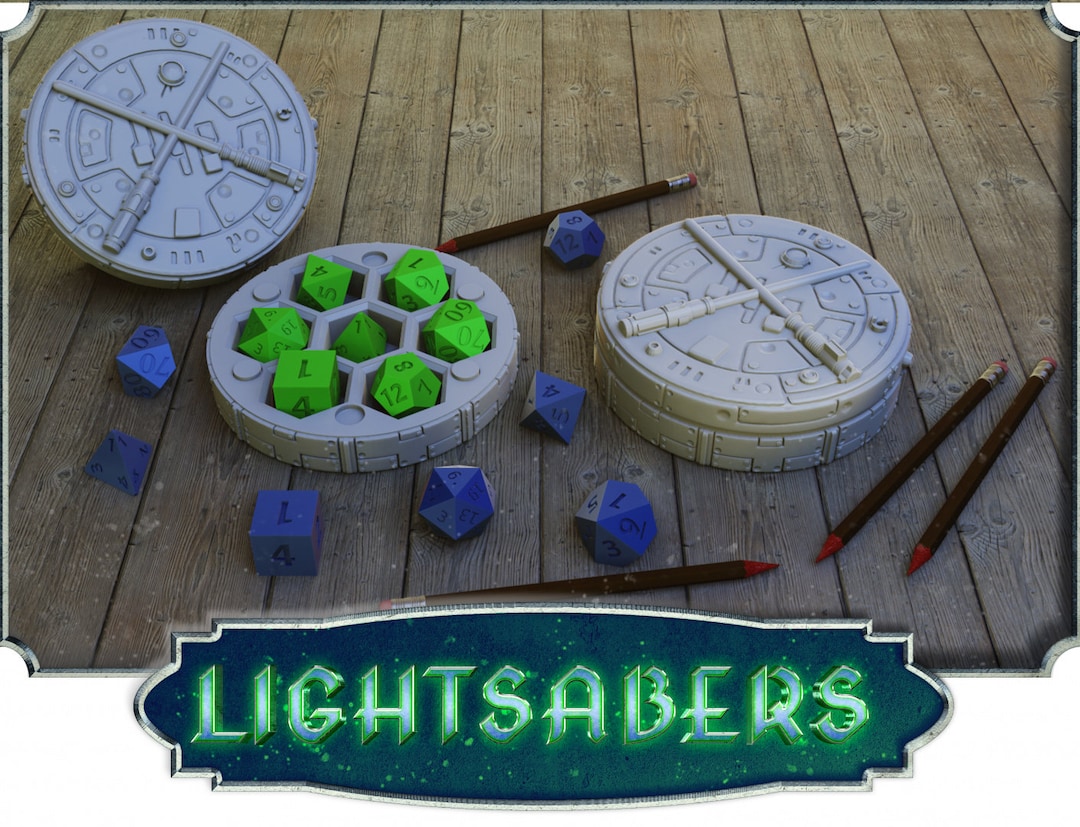 Lightsabers Jedi Themed Dice Case for Dnd and Tabletop RPG Board Games ...