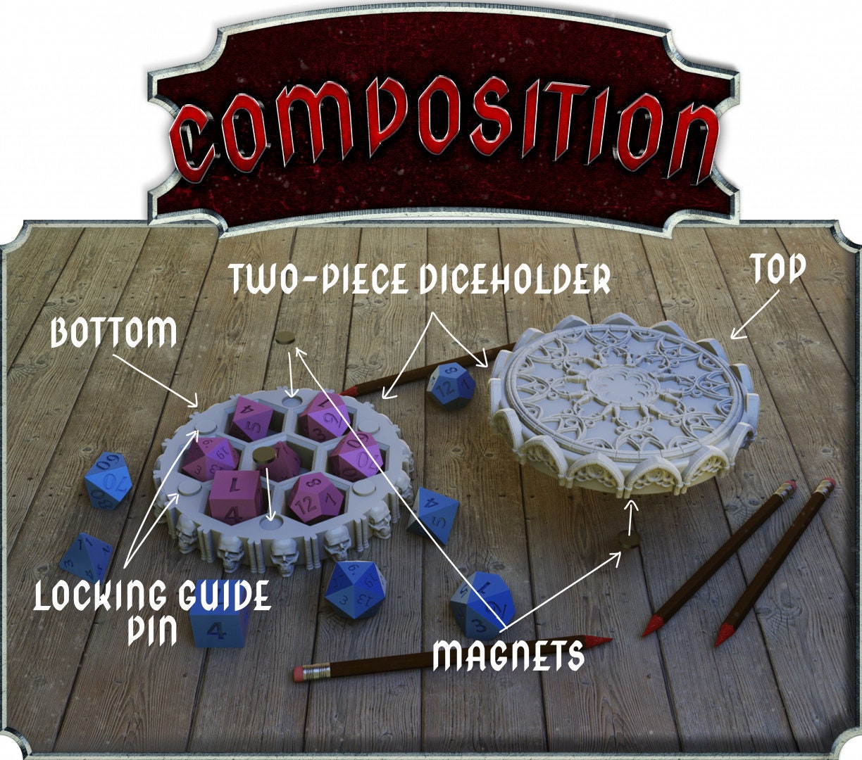 Ancient Greek Themed Dice Case for Dnd and Tabletop RPG Board Games Die ...