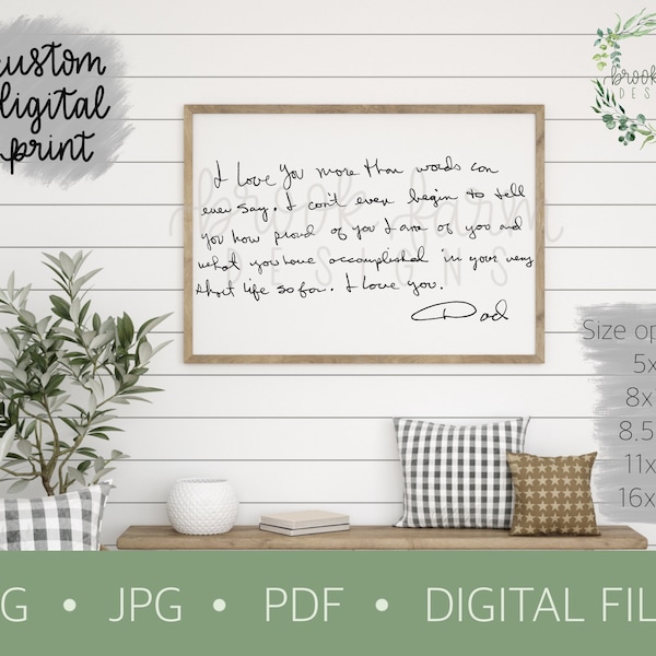 Handwritten Print - Etsy