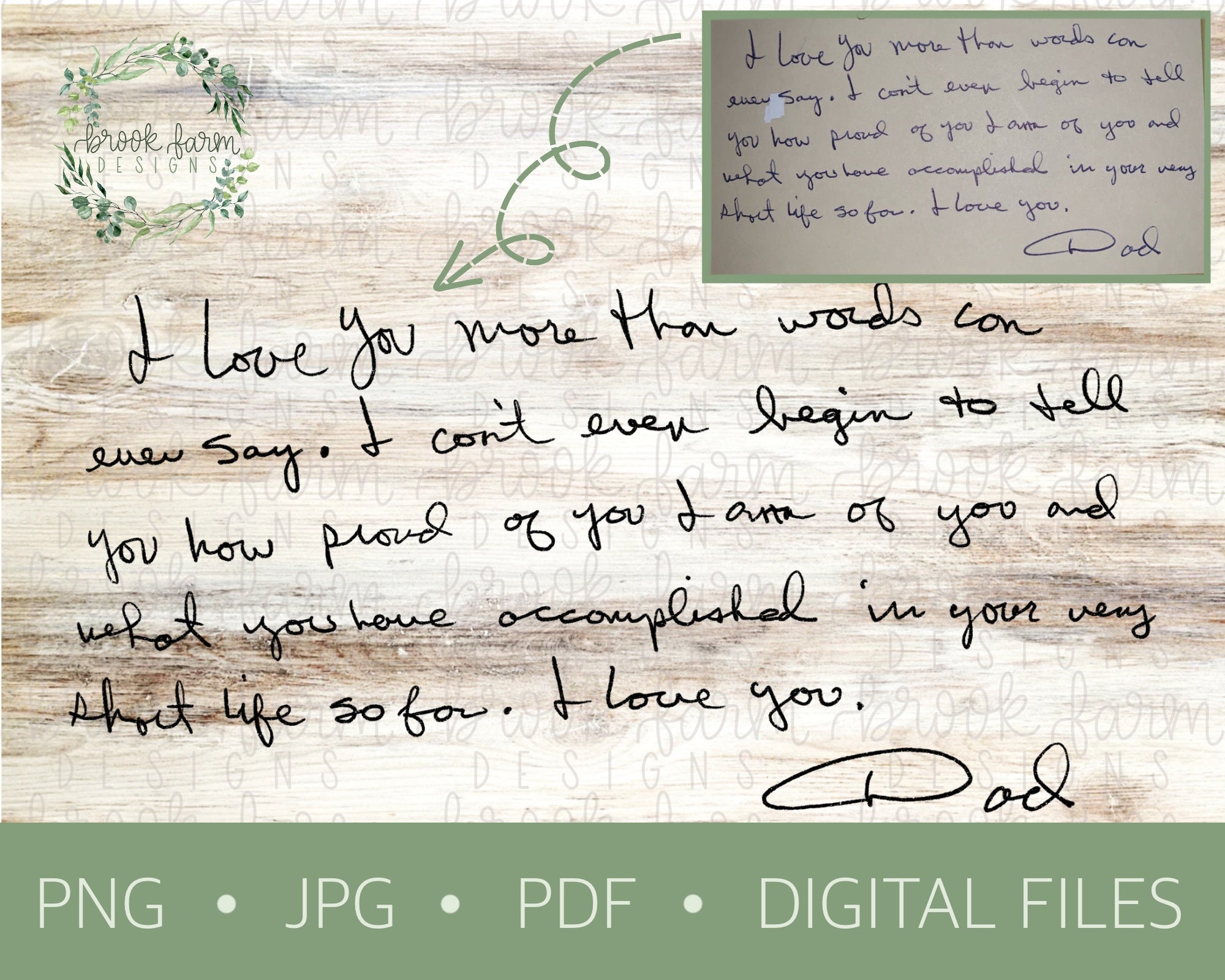 Digital Download | Custom Handwritten Digital Print | Recipe | Greeting ...