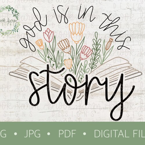 Digital Design God is in This Story Lyrics Hand Lettered - Etsy