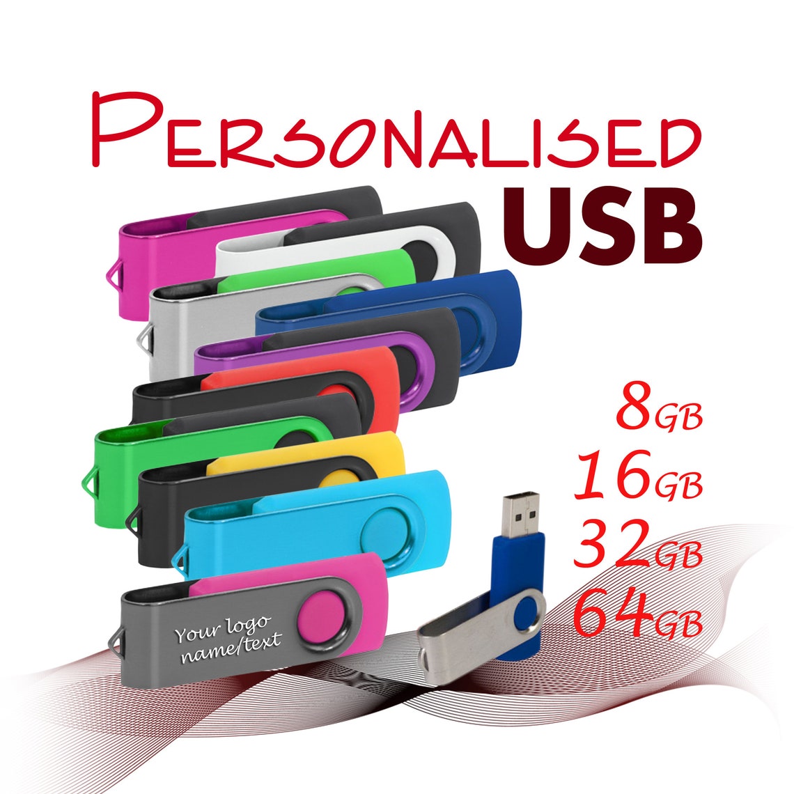 Personalized Twist USB Drive: Engraved Photo Memory Stick - Etsy UK