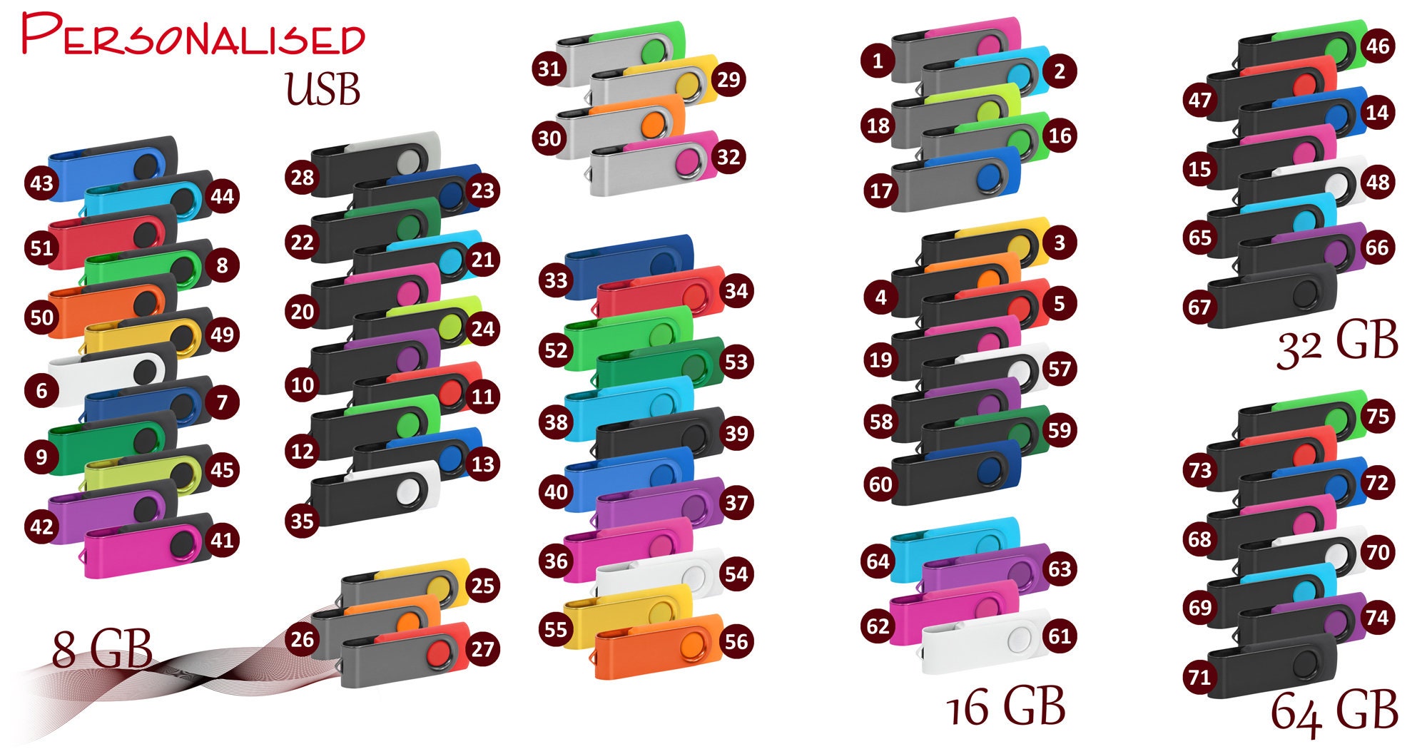 Personalized Twist USB Drive: Engraved Photo Memory Stick - Etsy UK